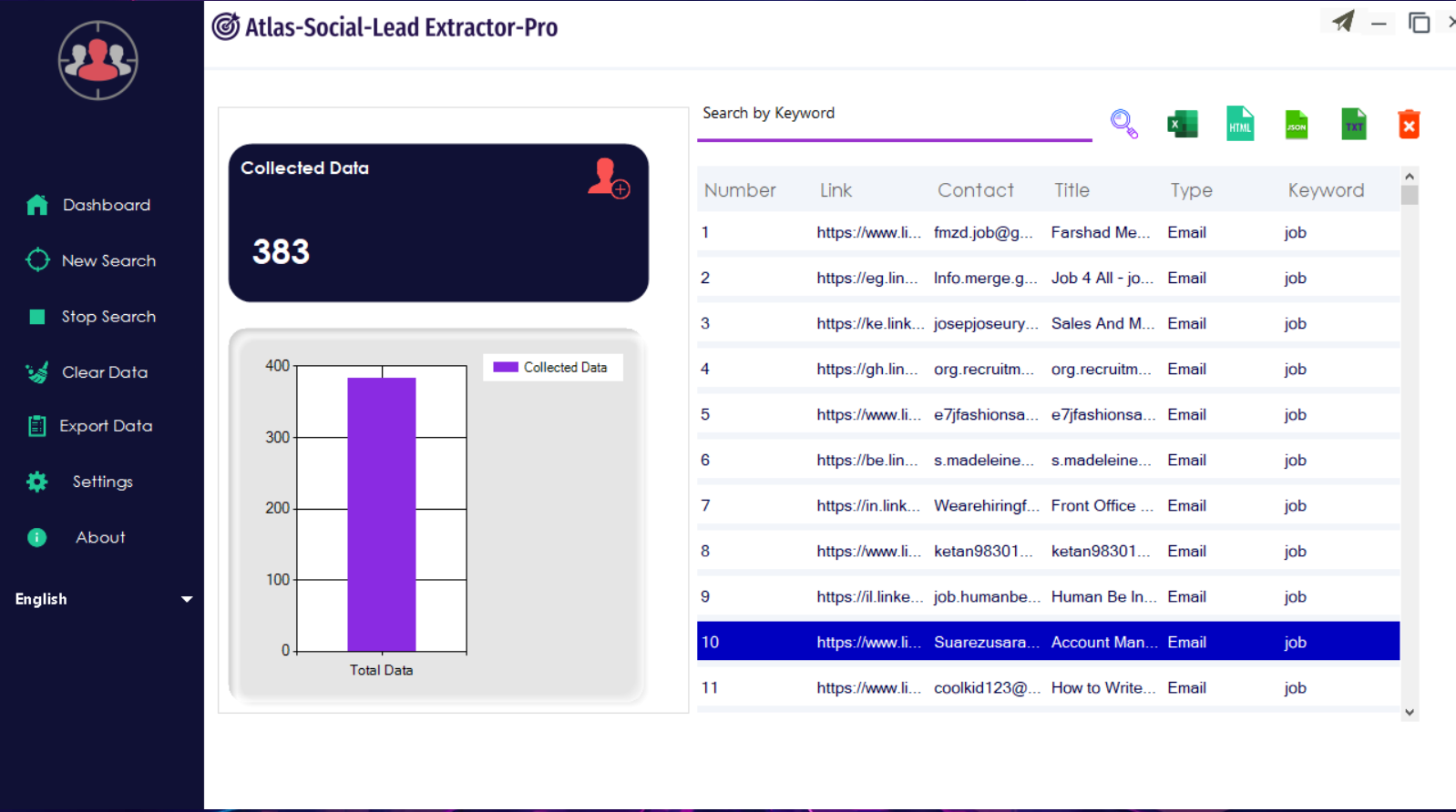 Atlas Lead Prospector - Unlimited Social Media Emails - phone Numbers Scraper by Social-Rocket